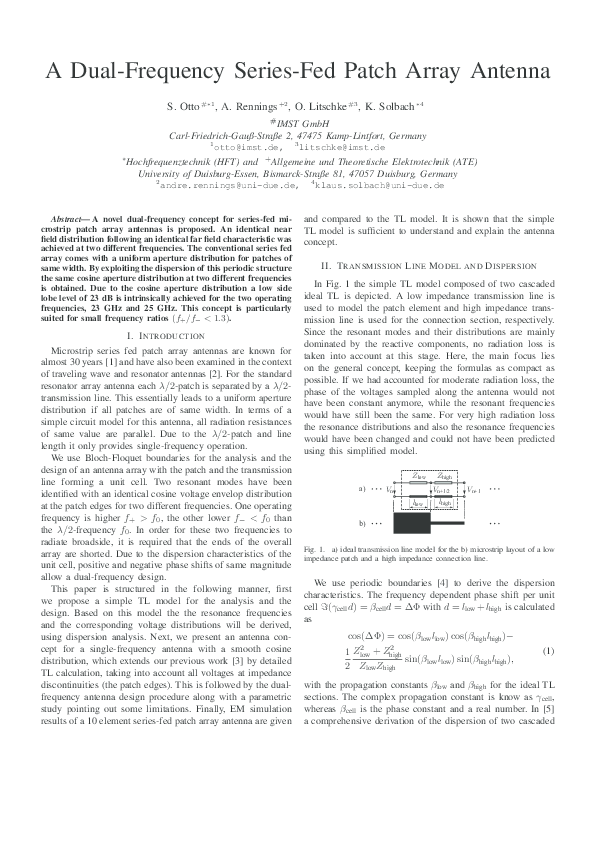 (PDF) A dual-frequency series-fed patch array antenna