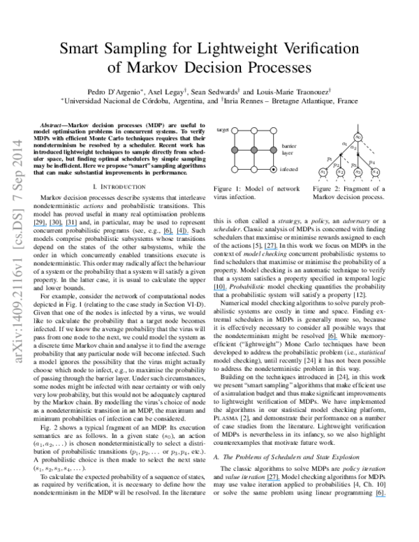 (PDF) Smart sampling for lightweight verification of Markov decision processes