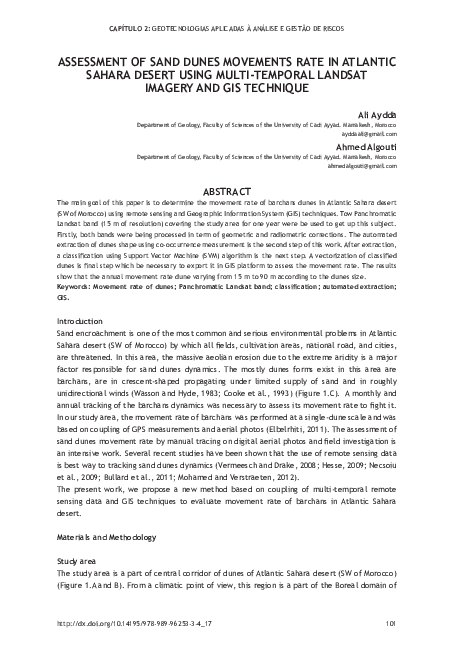 (PDF) Assessment of sand dunes movements rate in Atlantic Sahara desert ...