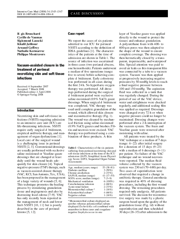 (PDF) Vacuum-assisted closure in the treatment of perineal necrotizing ...