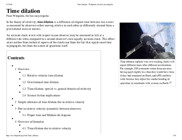 (PDF) Time dilation