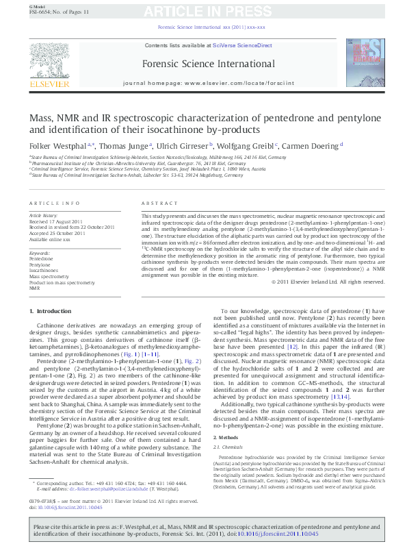 (PDF) Mass, NMR and IR spectroscopic characterization of pentedrone and ...