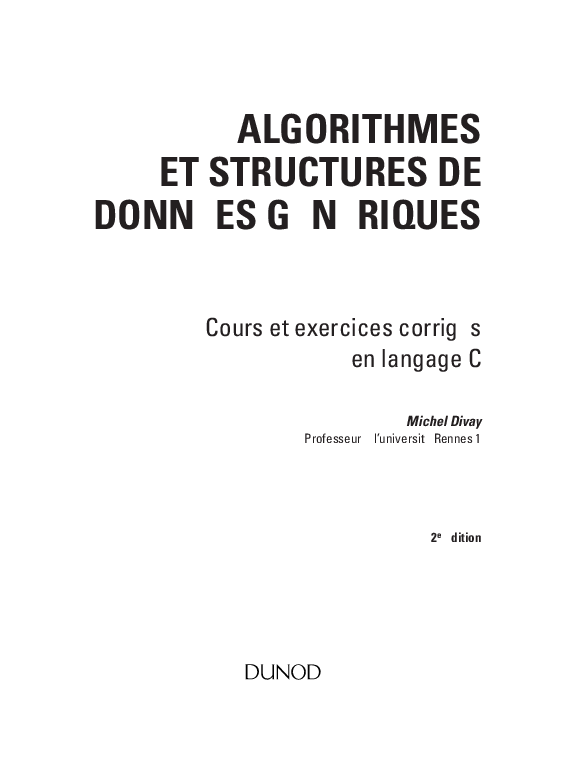 Pdf Algorithmes Et Structures De DonnÉes 