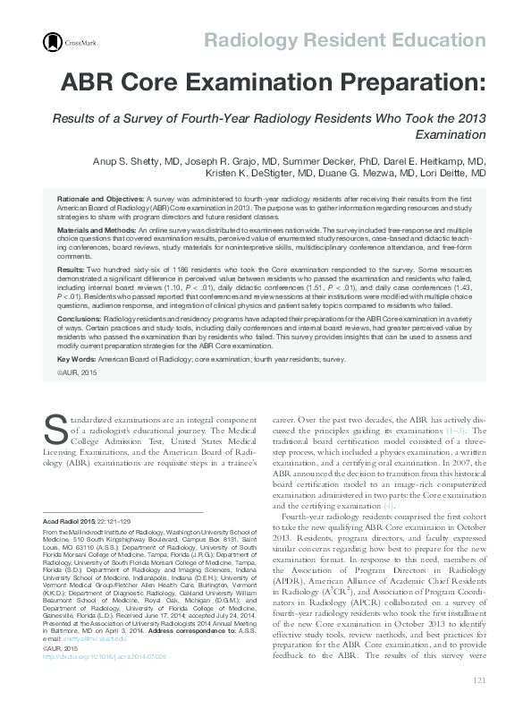 (PDF) ABR Core Examination Preparation