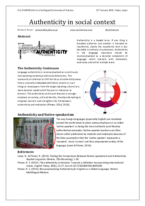 (PDF) Authenticity in social context