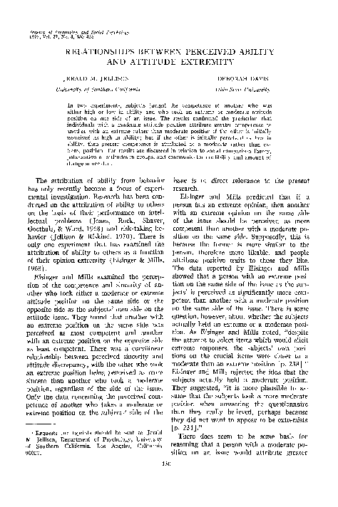 (PDF) Relationships between perceived ability and attitude extremity ...