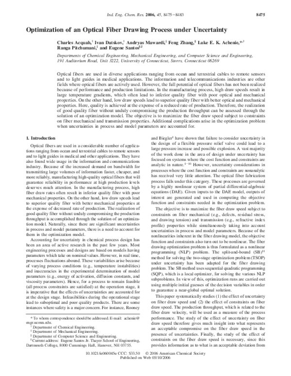 (PDF) Optimization of an Optical Fiber Drawing Process under Uncertainty