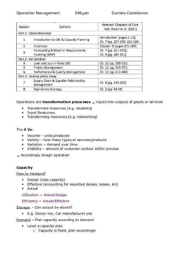 (DOC) Operations are transformation processes inputs into outputs of ...