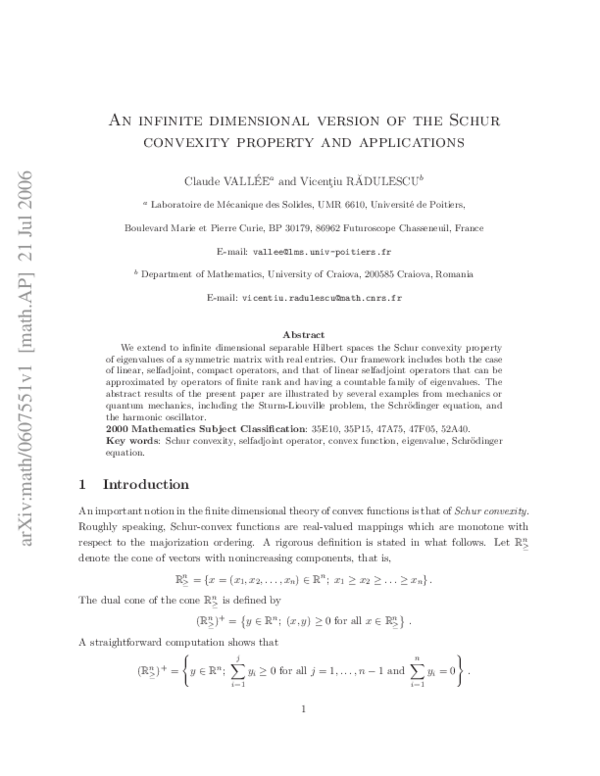 Pdf An Infinite Dimensional Version Of The Schur Convexity Property And Applications