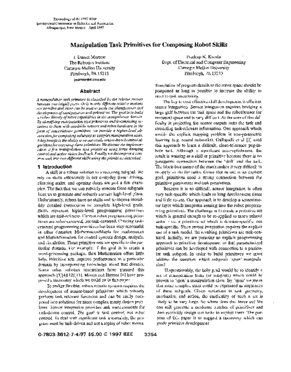 (PDF) Manipulation task primitives for composing robot skills