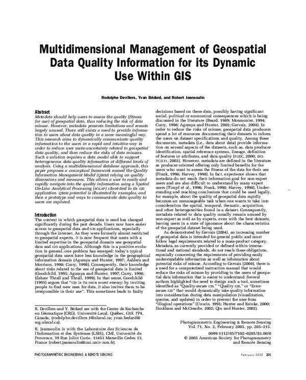 (PDF) Multidimensional Management of Geospatial Data Quality Information for its Dynamic Use ...