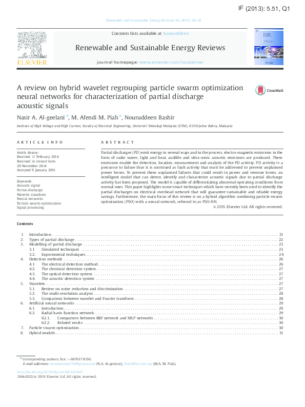 Pdf A Review On Hybrid Wavelet Regrouping Particle Swarm Optimization Neural Networks For