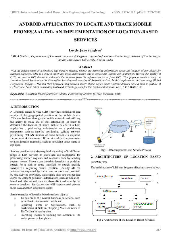 (PDF) ANDROID APPLICATION TO LOCATE AND TRACK MOBILE PHONES(AALTM)-AN IMPLEMENTATION OF LOCATION ...