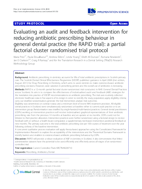 (PDF) Evaluating an audit and feedback intervention for reducing antibiotic prescribing ...