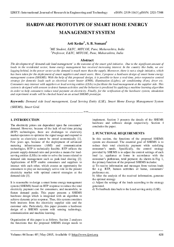(PDF) HARDWARE PROTOTYPE OF SMART HOME ENERGY MANAGEMENT SYSTEM