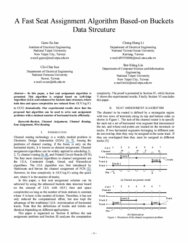 (PDF) A Fast Channel Assignment Algorithm Based on Buckets Data Structure
