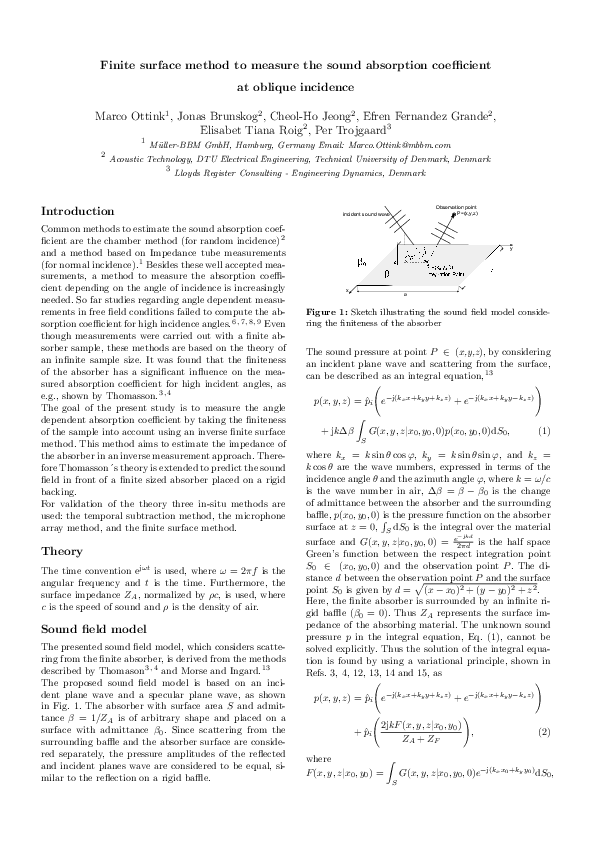 (PDF) Finite surface method to measure the sound absorption coefficient ...