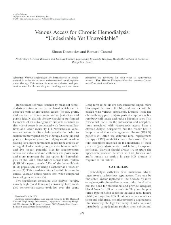 (PDF) A prototype line clamp for venous access bleeding in hemodialysis ...