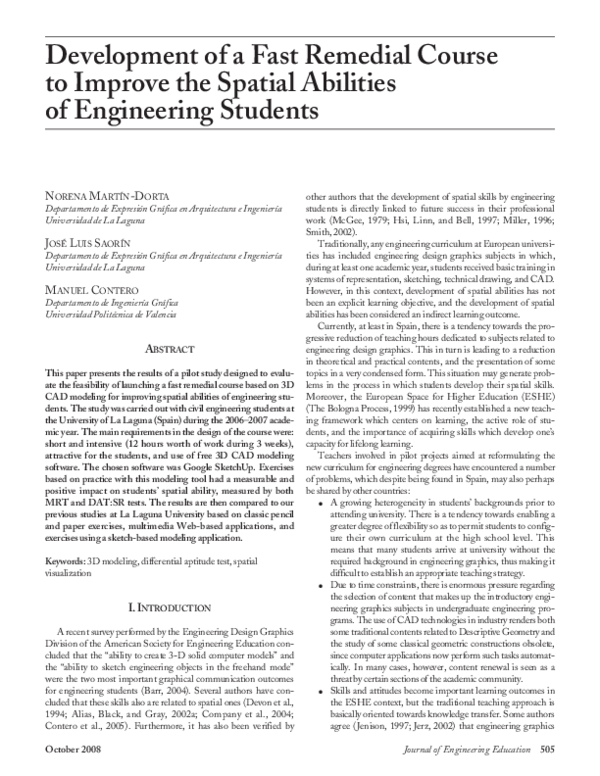 (PDF) Development of a Fast Remedial Course to Improve the Spatial ...