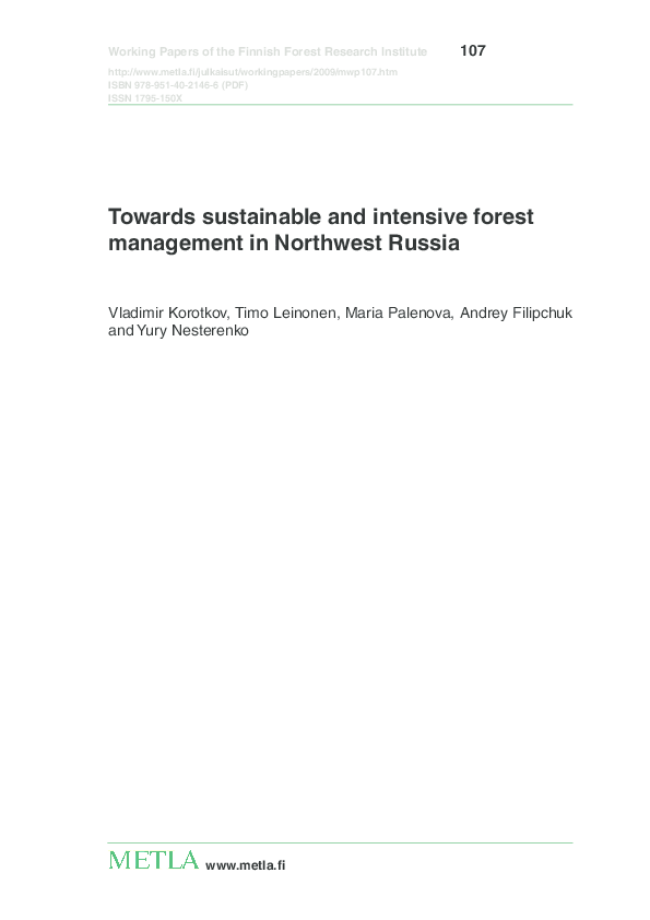 (PDF) Towards sustainable and intensive forest management in Northwest ...