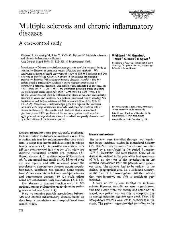 (PDF) Multiple sclerosis and chronic inflammatory diseases A case ...