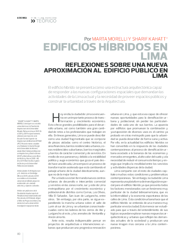 (PDF) Edificios Híbridos en Lima