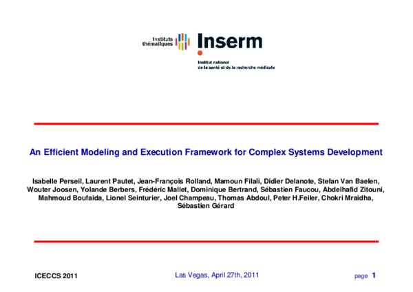 Pdf An Efficient Modeling And Execution Framework For Complex Systems