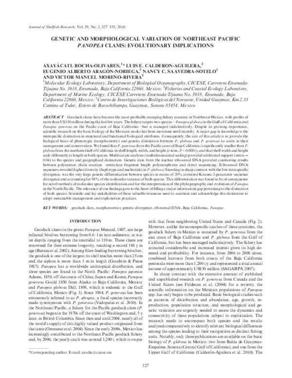(PDF) Genetic and Morphological Variation of Northeast Pacific Panopea ...