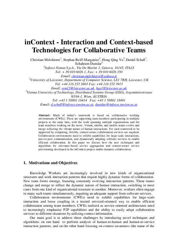 (PDF) inContext-Interaction and Context-based Technologies for ...