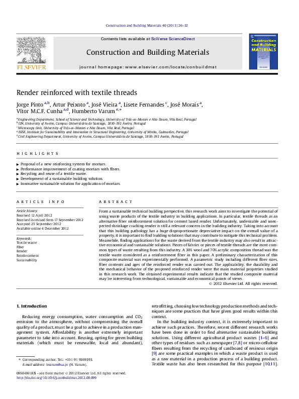 (PDF) Render reinforced with textile threads
