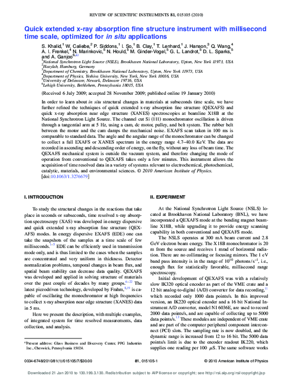 (PDF) Quick extended x-ray absorption fine structure instrument with ...