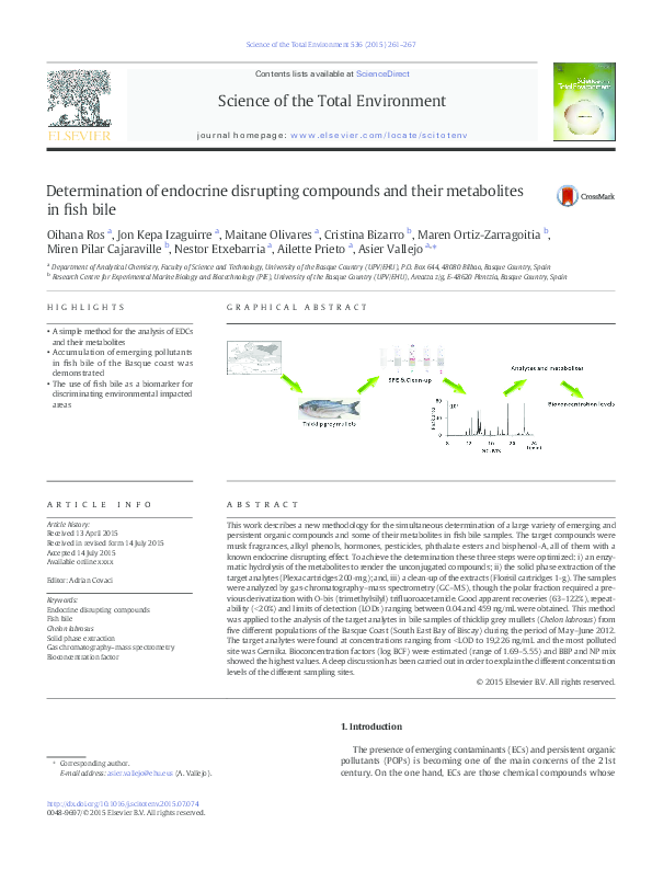 (PDF) Determination of endocrine disrupting compounds and their ...