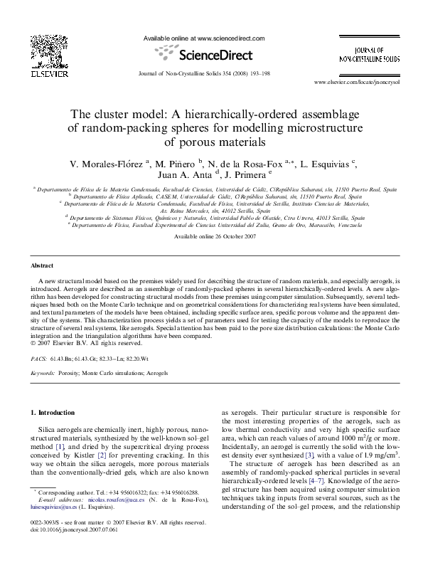 (PDF) The cluster model: A hierarchically-ordered assemblage of random-packing spheres for ...