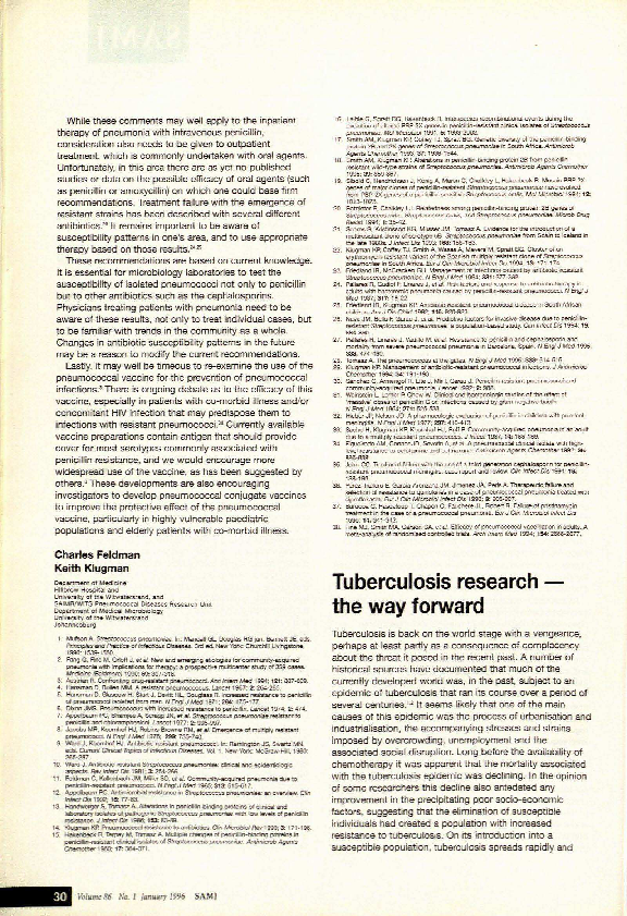 (PDF) Tuberculosis research--the way forward