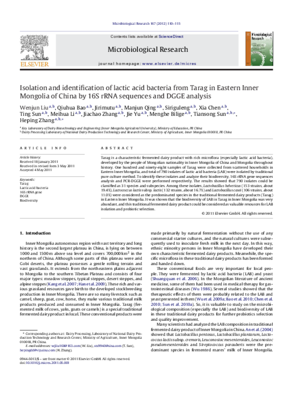(PDF) Isolation and Identification of lactic acid bacteria in the feces ...