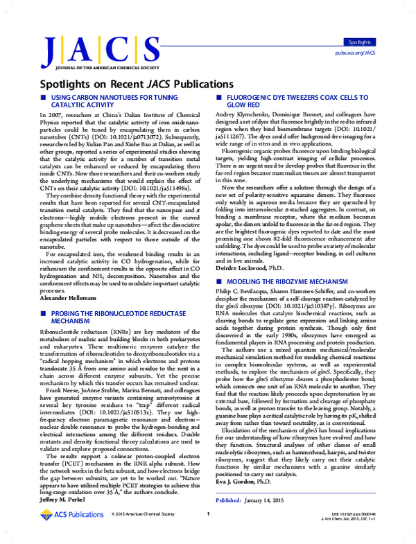 (PDF) Spotlights on Recent JACS Publications