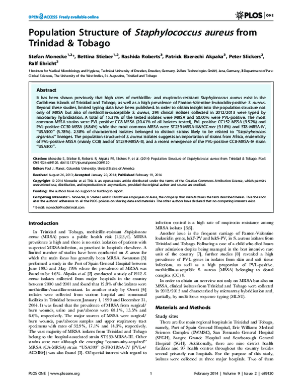 Pdf Population Structure Of Staphylococcus Aureus Isolated From Bulk Tank Goats Milk