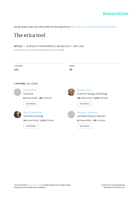 (PDF) The ERICA Tool