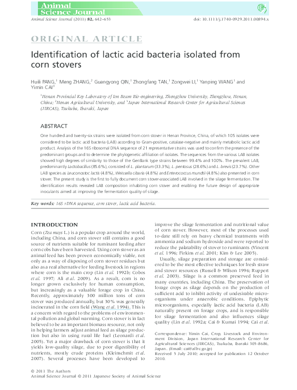 (PDF) Identification of lactic acid bacteria isolated from poultry ...