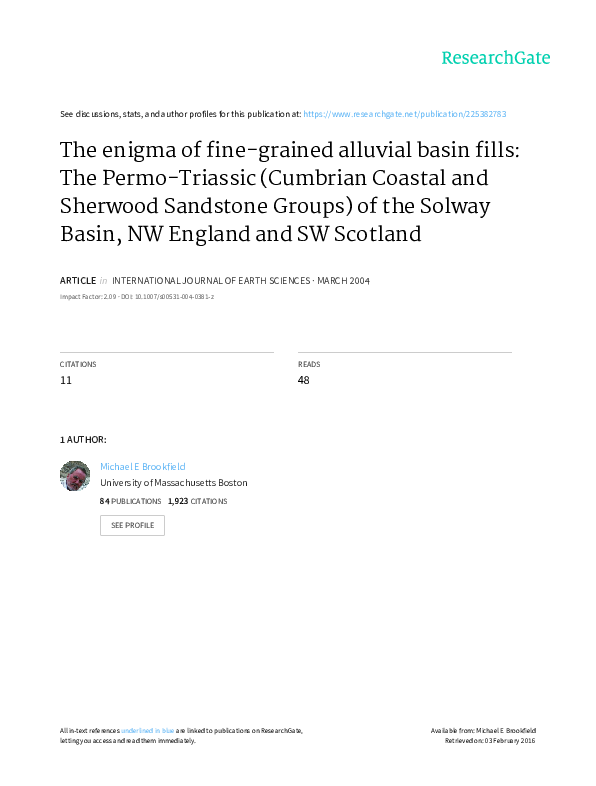 (PDF) The enigma of fine-grained alluvial basin fills: the Permo ...