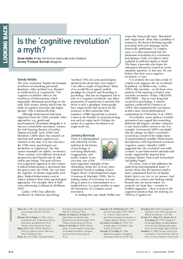 (PDF) Is the ‘cognitive revolution’ a myth?