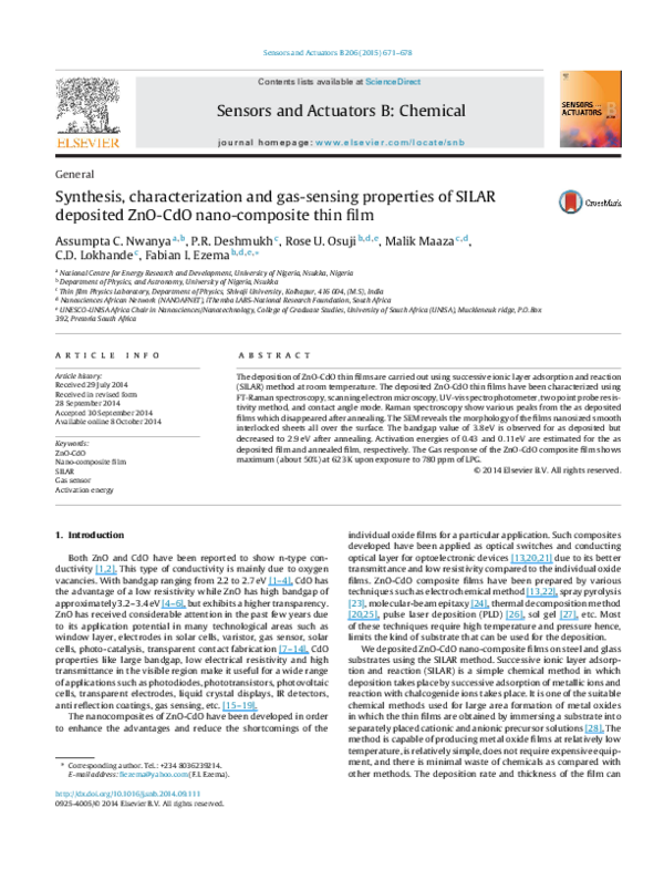 Pdf Synthesis Characterization And Gas Sensing Properties Of Tio2