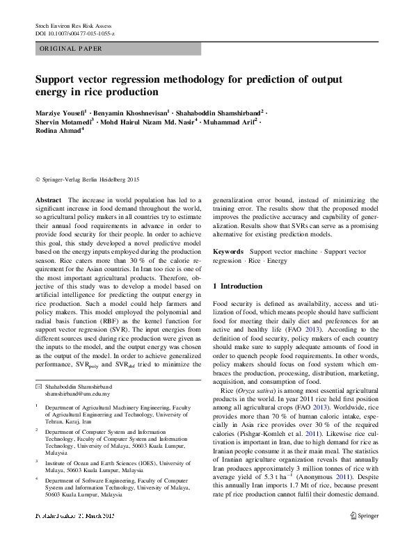 Pdf Support Vector Regression Methodology For Prediction Of Input Displacement Of Adaptive