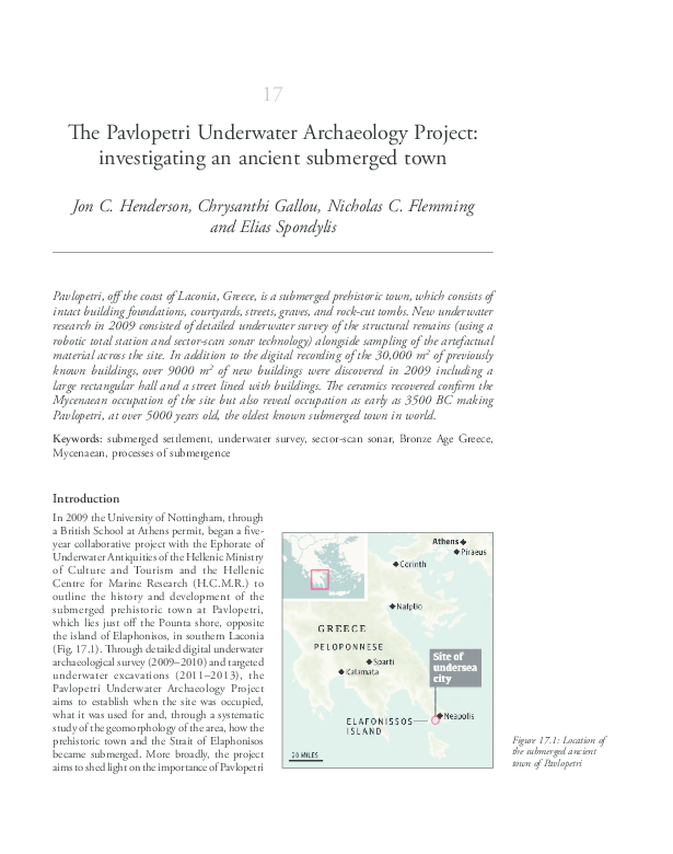 (PDF) The Pavlopetri Underwater Archaeology Project: investigating an ...
