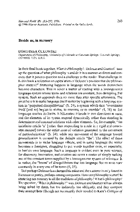 (PDF) Beside us, in memory