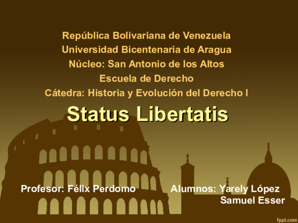 (PPT) Presentacion Status Libertatis