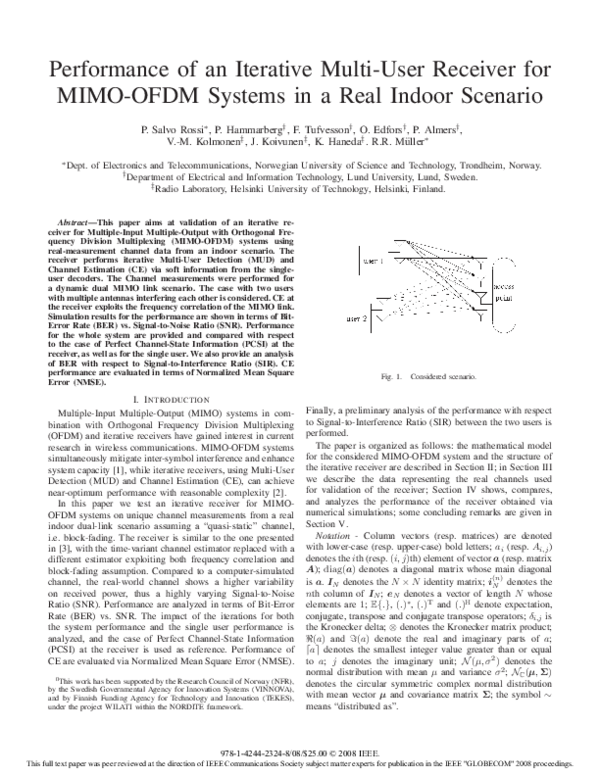 Pdf Performance Of Iterative Multiuser Receiver For Turbo Coded Ds