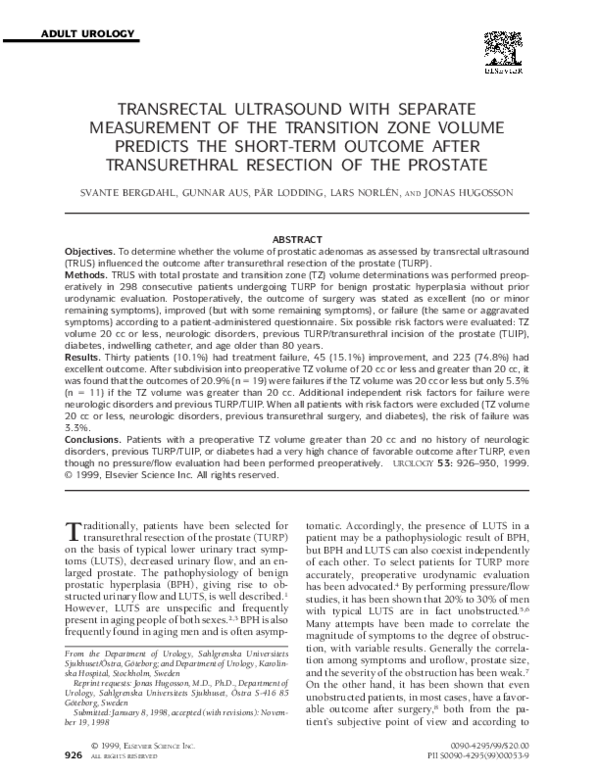 (PDF) Transrectal ultrasound with separate measurement of the ...