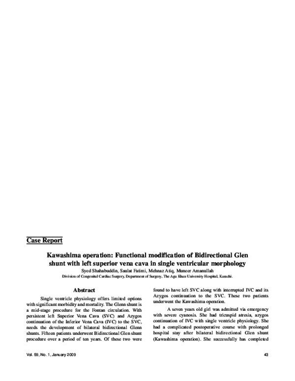 Modified Glenn Procedure