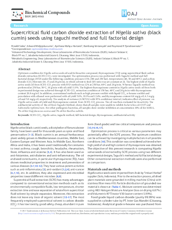 Pdf Supercritical Fluid Carbon Dioxide Extraction And Liquid Chromatographic Separation With